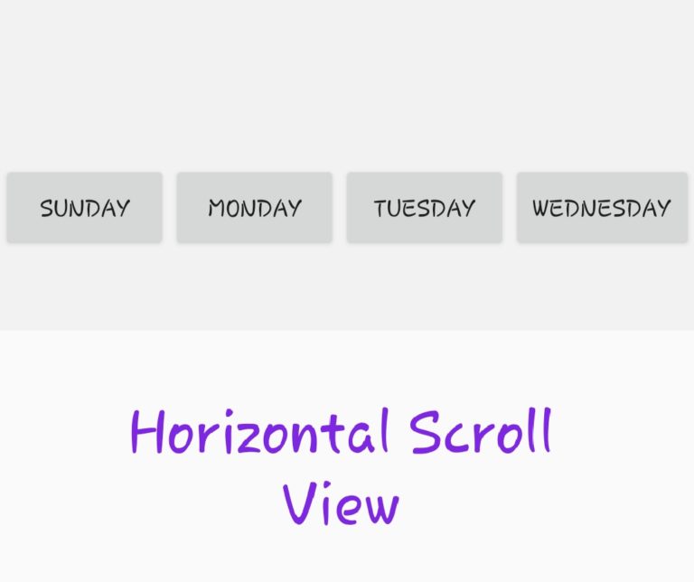 Horizontal Scroll View Code for Android Studio- Free Education